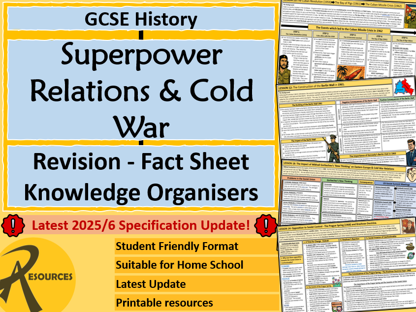 Cold War & Superpower Relations - Knowledge Organisers - Revision ...