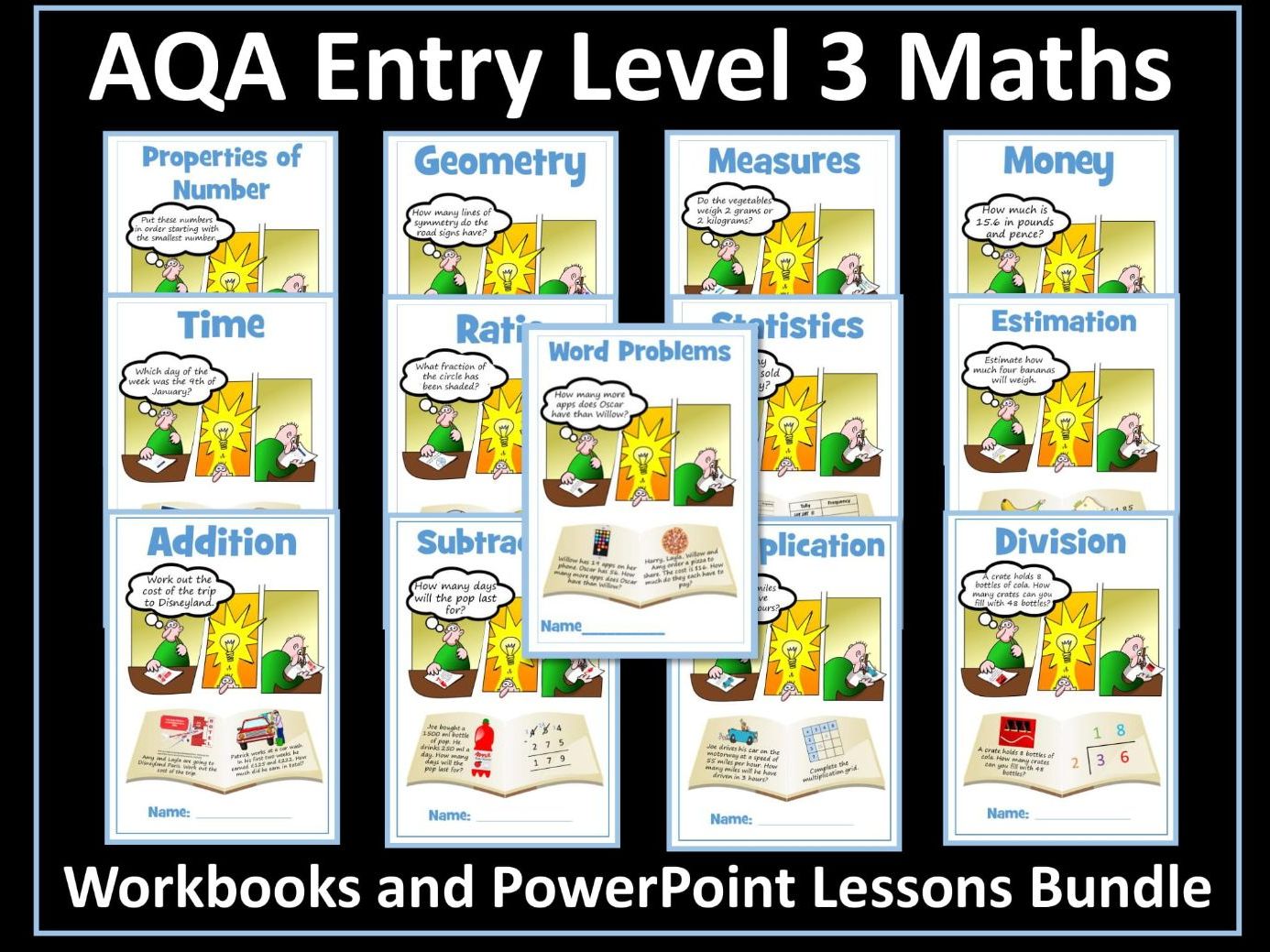 AQA Entry Level 2 Maths - PowerPoint Lessons and Workbooks Bundle ...