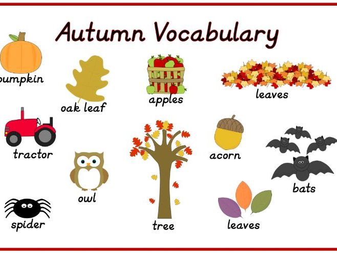 Autumn Vocabulary Topic Words Mat Teaching Resources