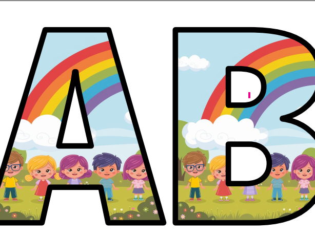 A Rainbow of Possibilities Happy Children Lettering Set Display Title ...