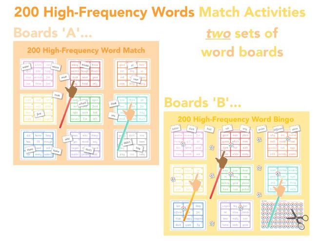 200 High Frequency Word Matching Activity set | Teaching Resources