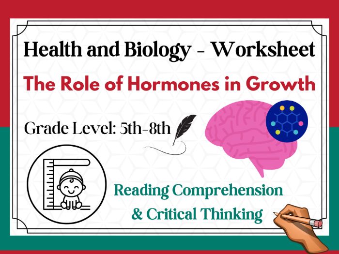 The Role of Hormones in Growth: Reading Comprehension Passages ...