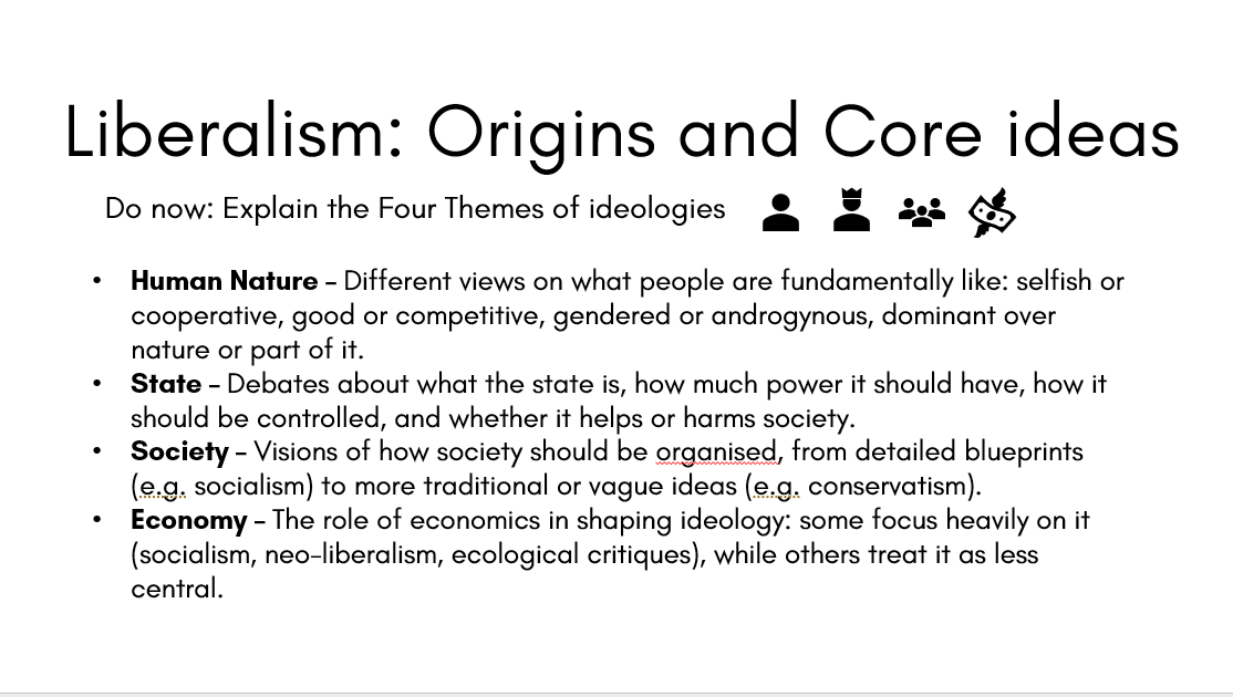 Edexcel Politics: 01 Liberalism Introduction | Teaching Resources