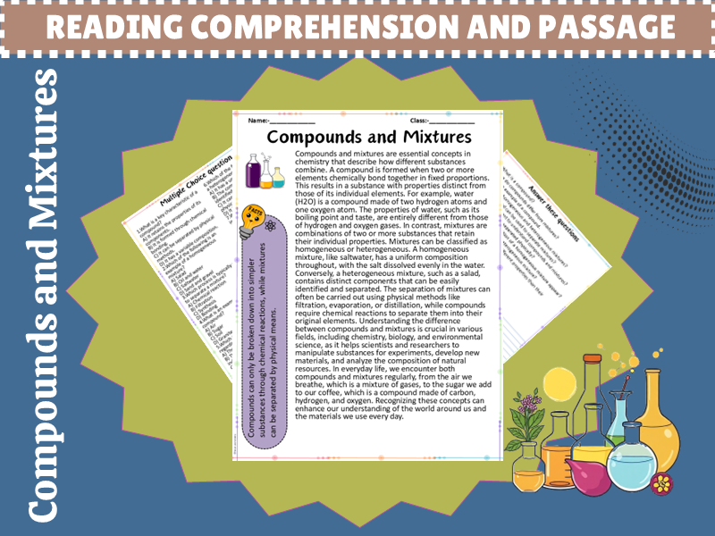 Exploring Compounds and Mixtures: Engaging Passage with Interactive ...
