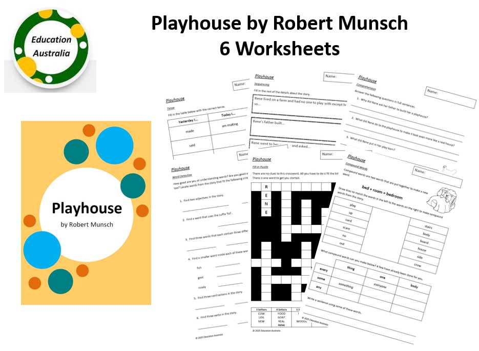 Playhouse by Robert Munsch - 6 Worksheets - Reading Comprehension ...