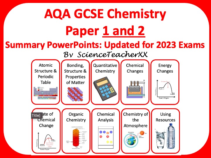 AQA GCSE Chemistry Summary PowerPoints Paper 1 And 2 Teaching Resources