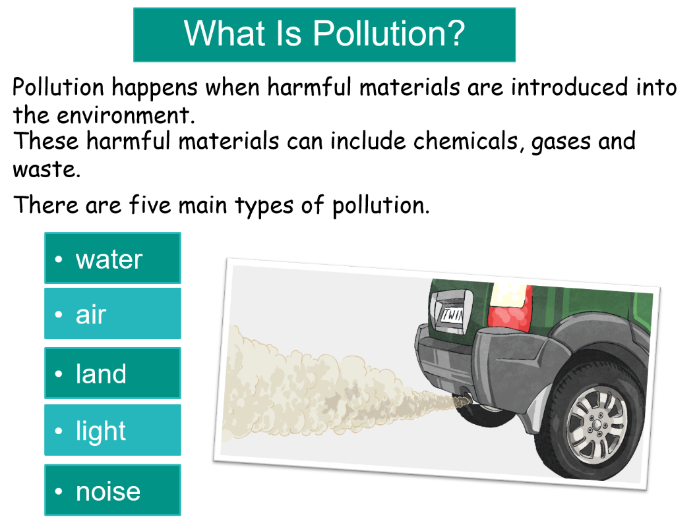 POLLUTION NEW CURRICULUM FOR WALES TYPES OF POLLUTION | Teaching Resources