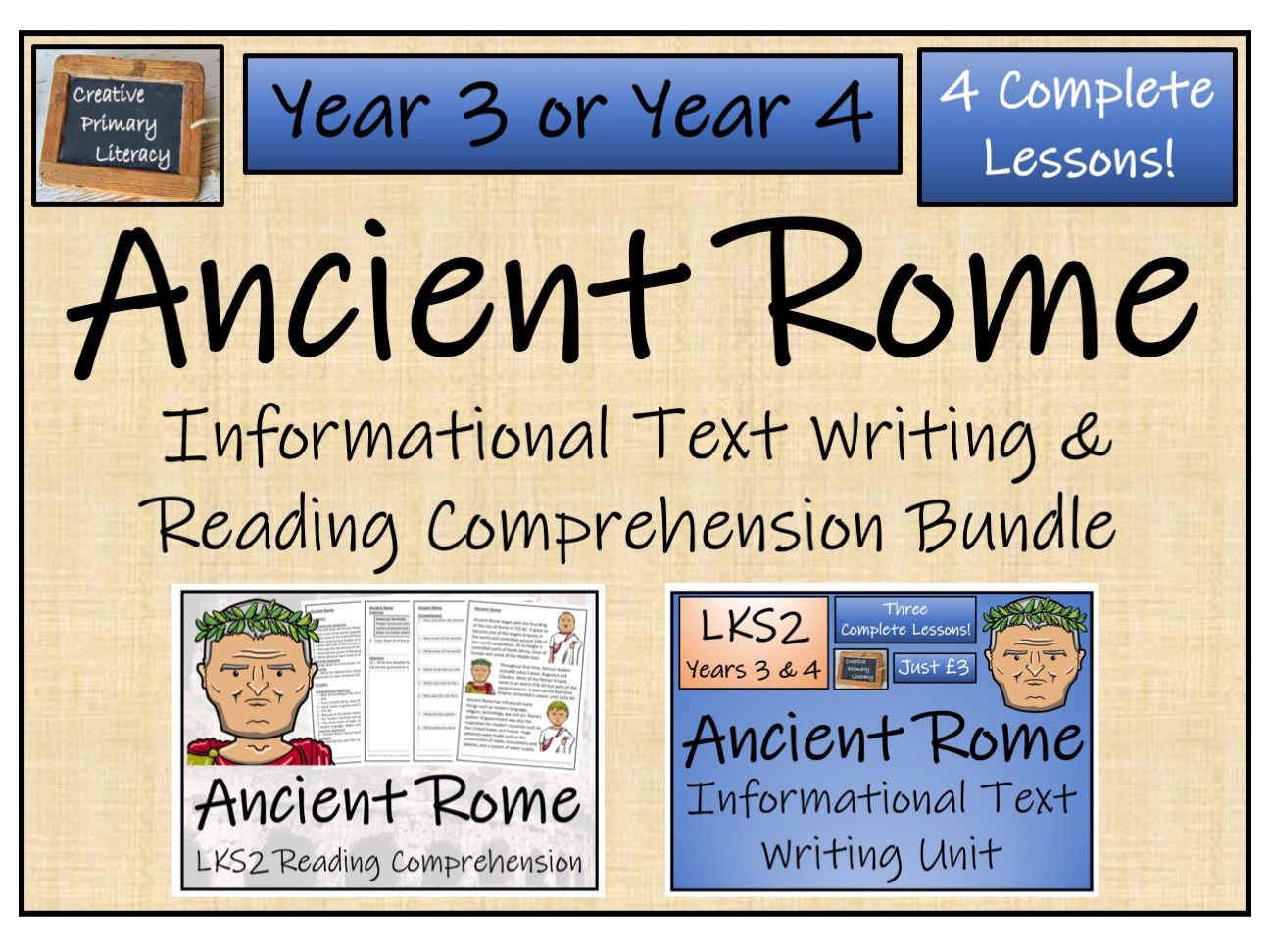 LKS2 History - Ancient Rome Reading Comprehension & Informational Text ...