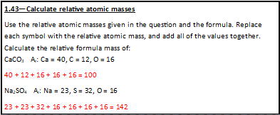 GCSE (9-1) Chemistry Calculations involving masses revision placemat ...
