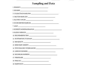 Sampling and Data Word Scramble for a Statistics Course | Teaching ...