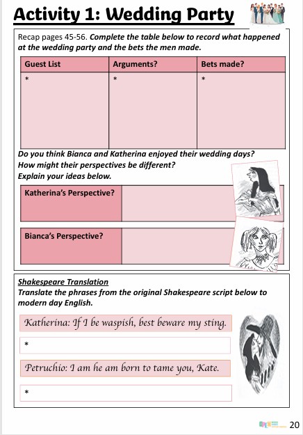 The Taming of the Shrew (Abridged) – EAL / ESL Literature Unit | GE 4.5 ...