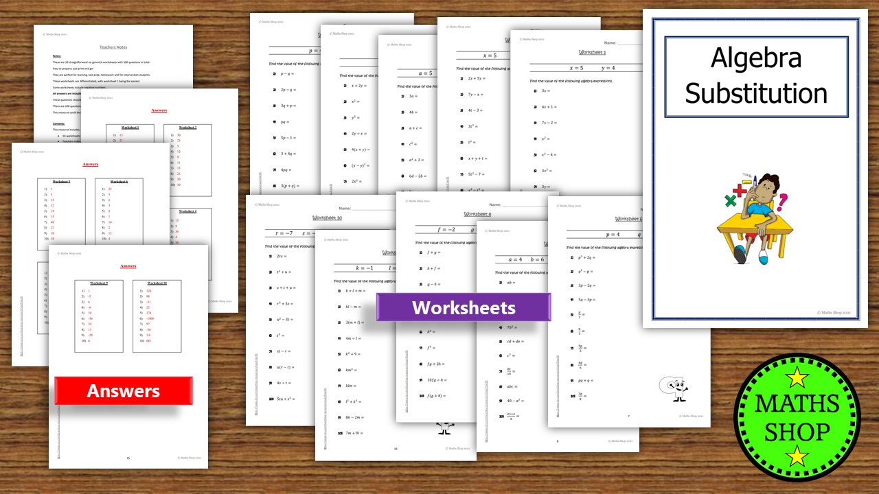 Algebra Substitution | Teaching Resources
