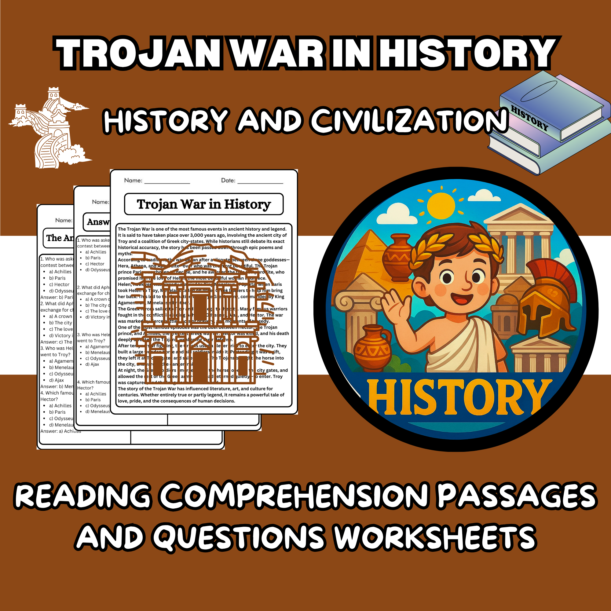 Trojan War in History - History and Civilization Reading Comprehension ...