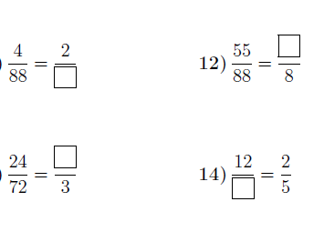 Simplifying fractions: missing numbers worksheets (with answers ...