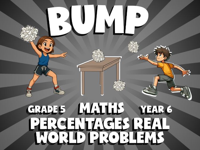 Percentages Real World Problems BUMP Maths Game | No-Prep Year 6 Review ...