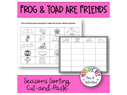 Frog and Toad are Friends Activities - Seasons Sorting | Teaching Resources