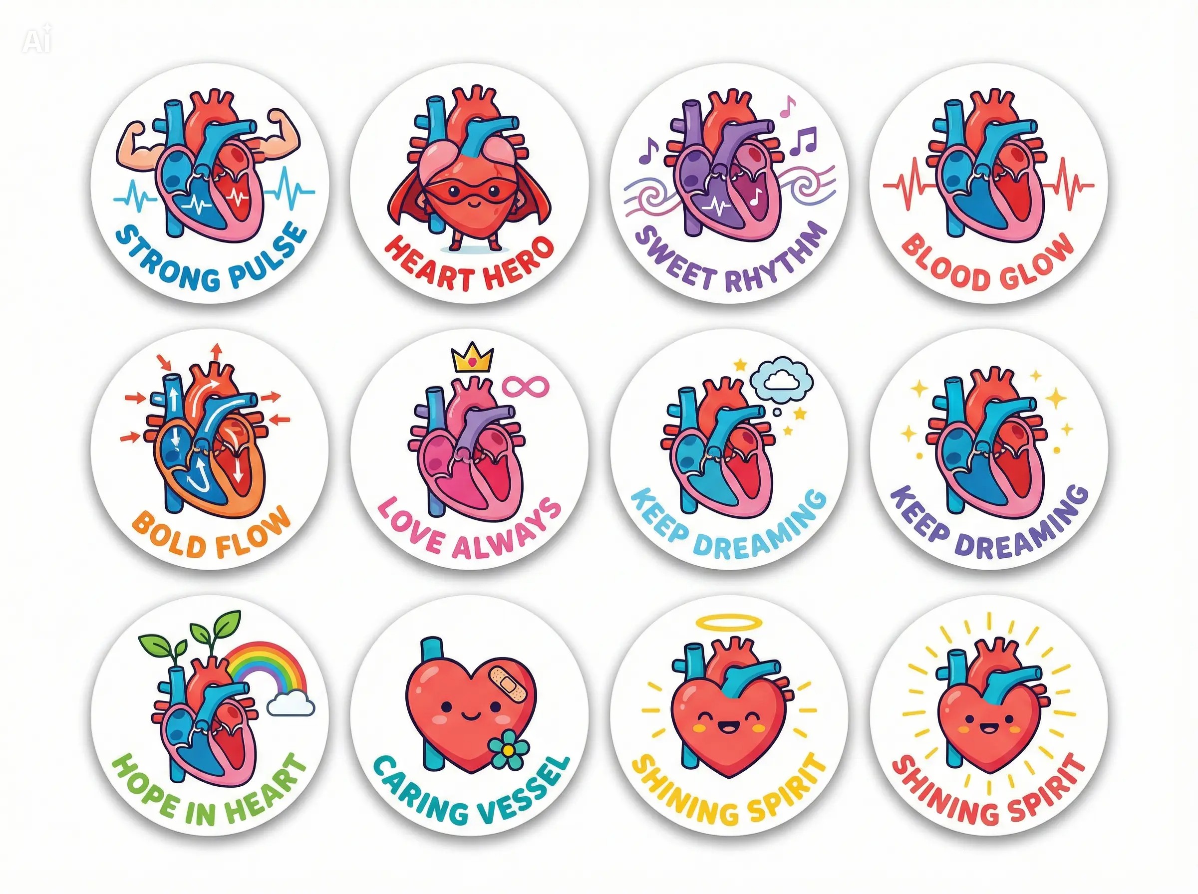 Heart Anatomy Printable Sticker Pack – Cute, Educational & Colorful ...