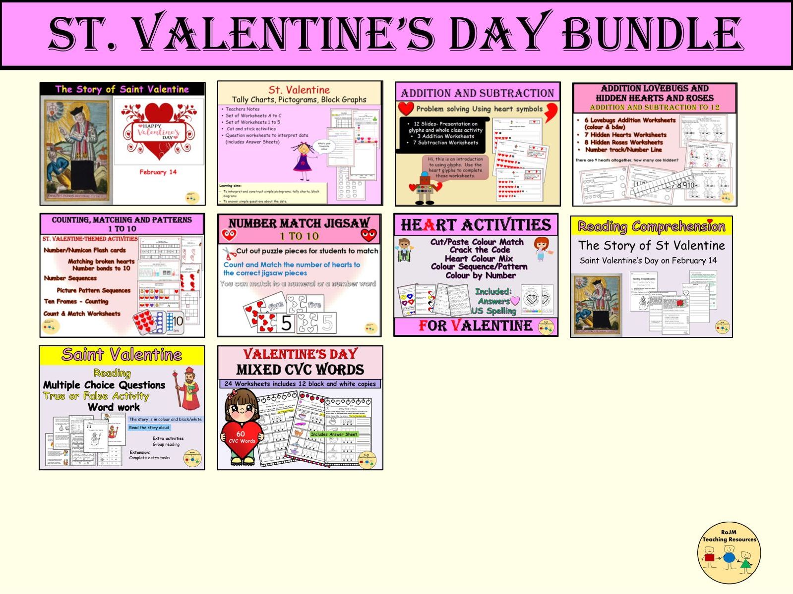 Valentines Day Bundle Worksheets Activities Presentation | Teaching ...