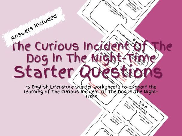 English Literature The Curious Incident Of The Dog In The Night Time ...