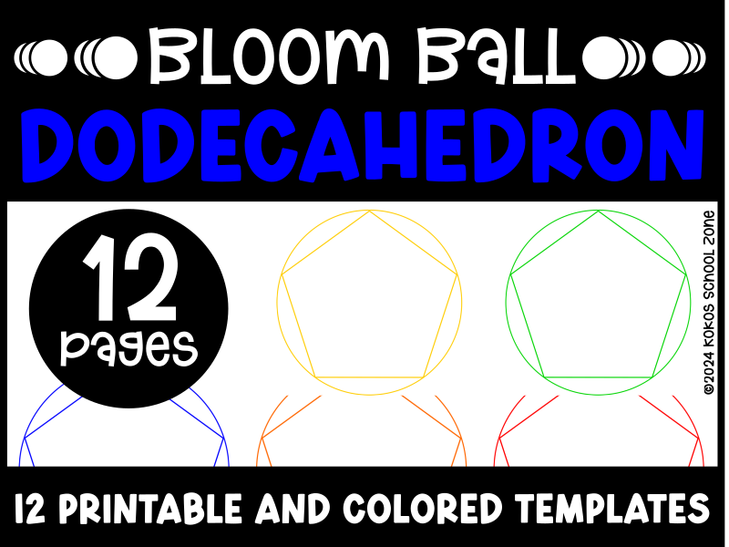 Bloom Ball Blank Dodecahedron Project Template - Printable - Colored ...