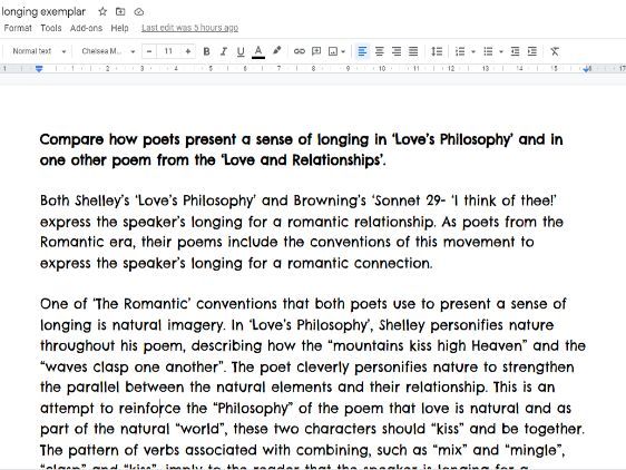 Grade 9 example- Poetry comparison | Teaching Resources Grade 9 example- Poetry comparison | Teaching Resources