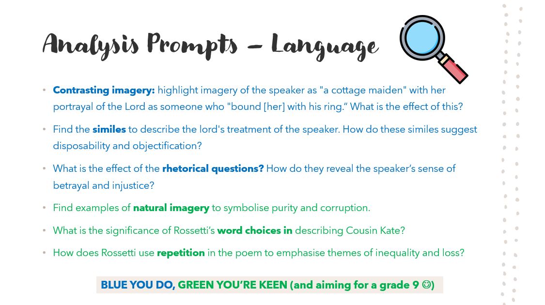 Cousin Kate by Christina Rossetti: GCSE Double Lesson | Teaching Resources