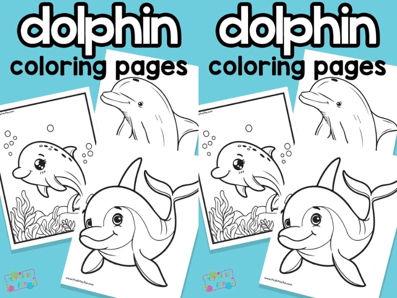 40 Printable Dolphin Coloring Pages for Kids and Adults | Teaching ...