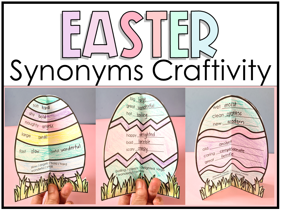 Easter Synonyms Craft Antonyms Review Craft | Teaching Resources