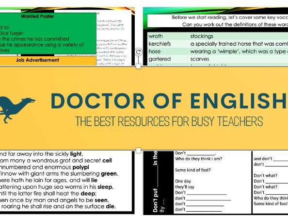 KS3 Poetry Full SOW (Composition and Critical Reading) | Teaching Resources