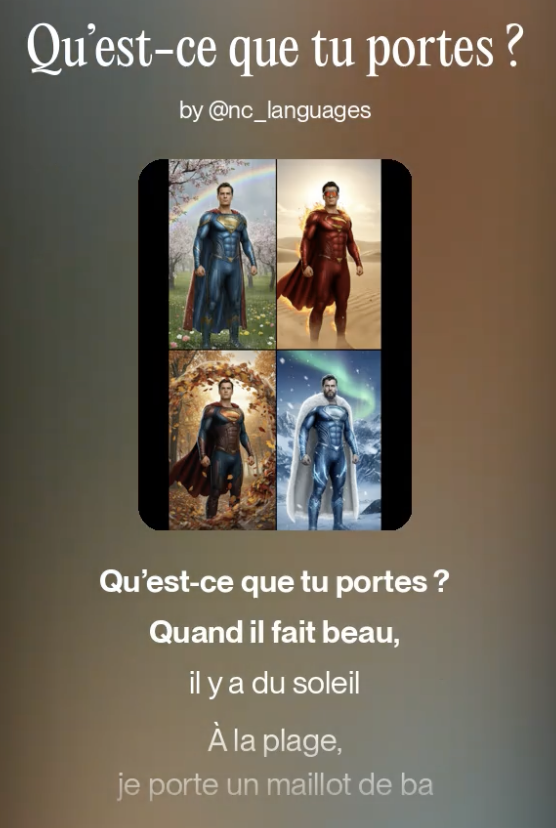 03. FRENCH SONG Year 8. Unit 3: Qu'-est-ce que tu portes ? (Lyrics ...