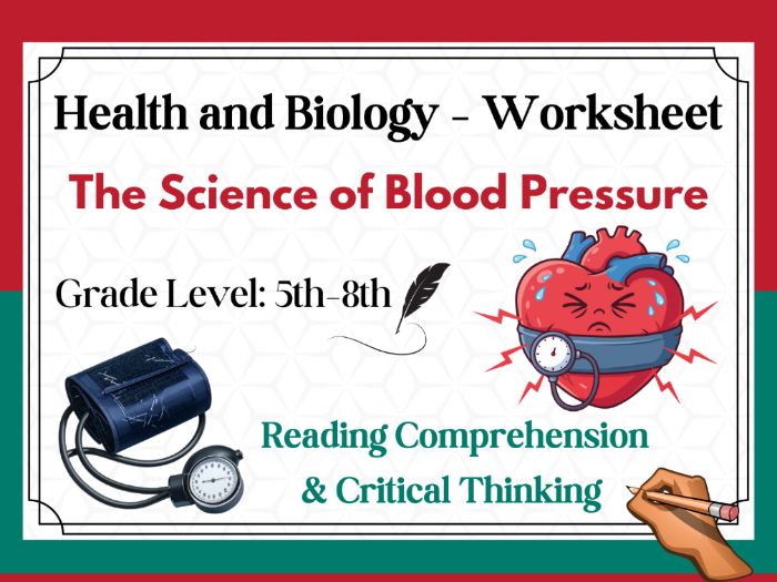 The Science of Blood Pressure: Reading Comprehension Passages ...