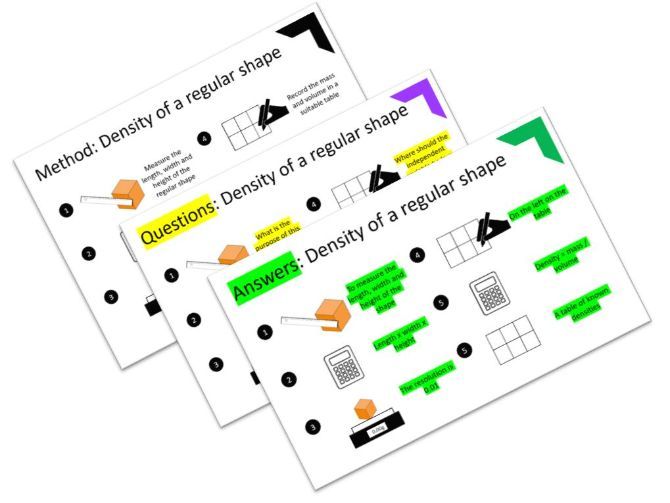 AQA Density required practical - methods and questions | Teaching Resources