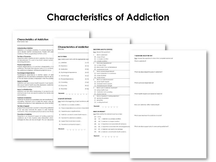 Characteristics of Addiction | Teaching Resources