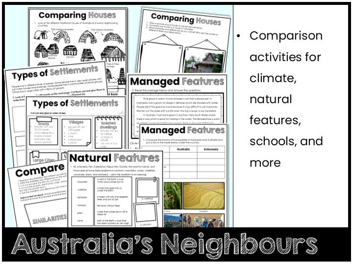 HASS Australia's Neighbouring Countries Year 3 Research and Map ...