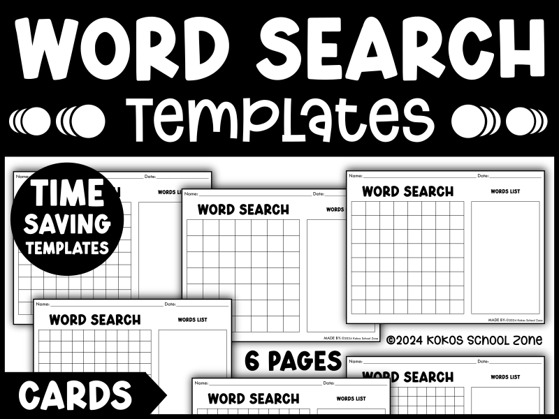 Blank Word Search Templates - Printable | Teaching Resources