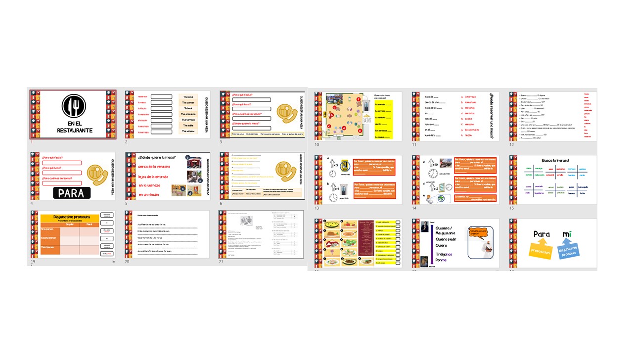 Spanish - En el restaurante - La Comida GCSE IGCSE | Teaching Resources