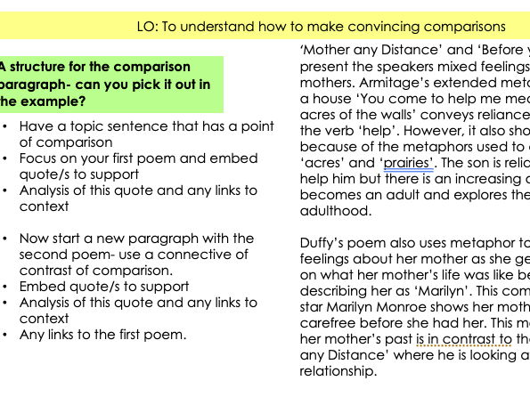 Mother, Any Distance (with comparison lessons/model for Before You Were ...