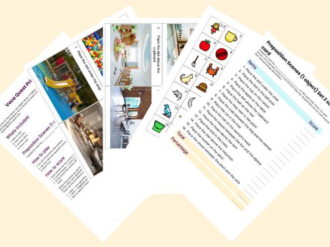 Preposition Scenes Place the Object Set 2 - Voca Quest Printable ...