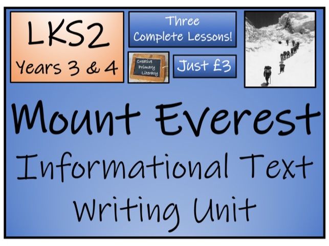 LKS2 - Mount Everest Reading Comprehension & Informational Text Writing ...
