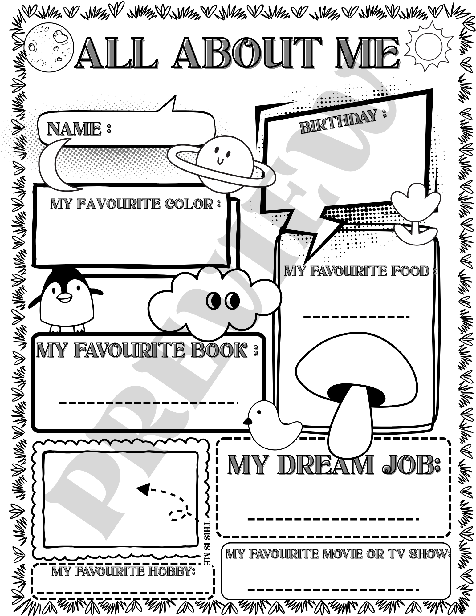 printable worksheet all about me teacher | Teaching Resources