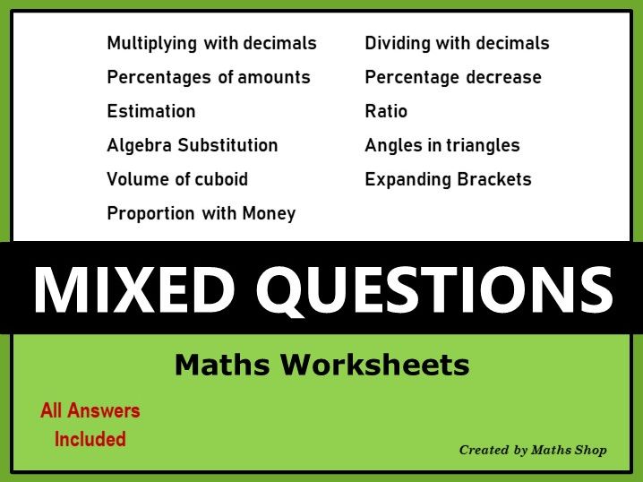 Revision - Mixed Questions GCSE | Teaching Resources