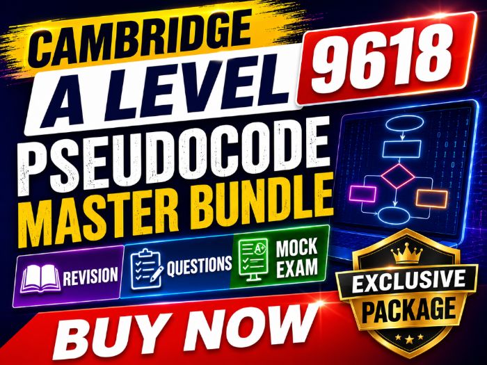 Cambridge A Level 9618 Pseudocode Master Bundle | Revision, Questions ...