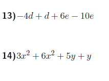 Collecting like terms-expressions with different variables worksheet no ...
