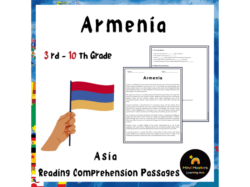 Armenia Reading Comprehension Passages & Questions Worksheets ...
