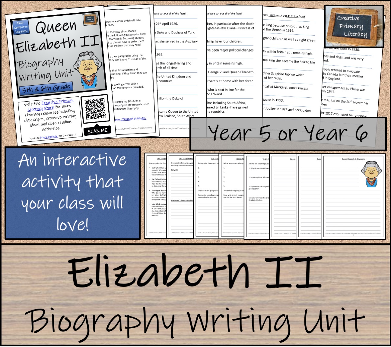 Year 5 or Year 6 Queen Elizabeth II Biography Writing Unit | Teaching ...