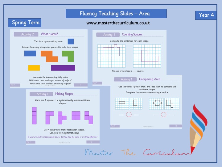 Year 4 - Editable Measure - Area Fluency Teaching Slides - White Rose ...