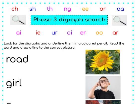 Phase 3 digraph worksheets - phonics screening practice | Teaching ...