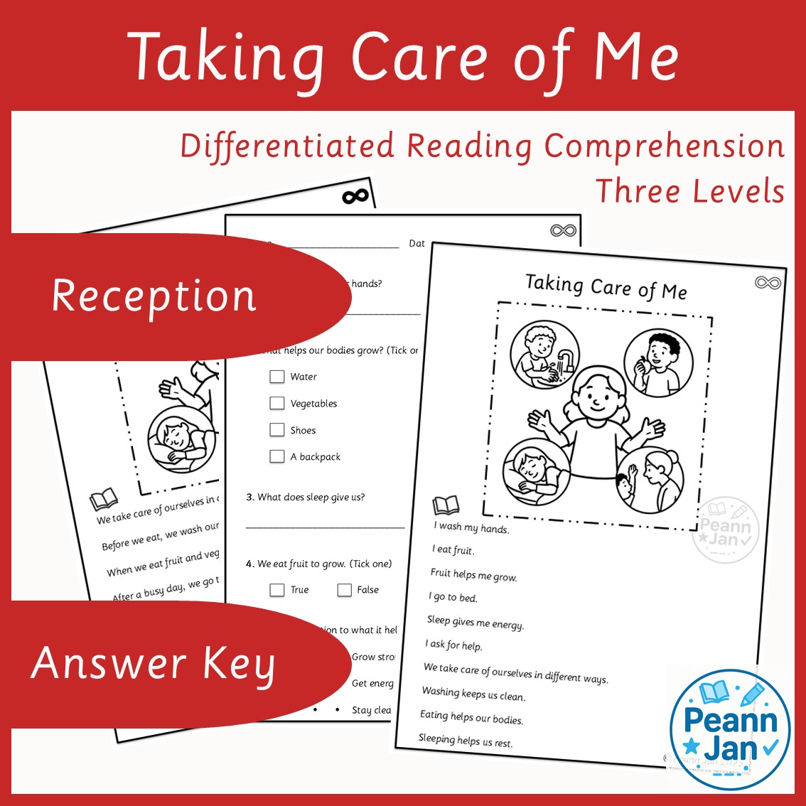 Reception Reading Comprehension - Taking Care of Me | Teaching Resources