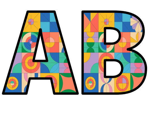 Art Design Concrete Pattern Pop Lettering Set Display Title Letters ...