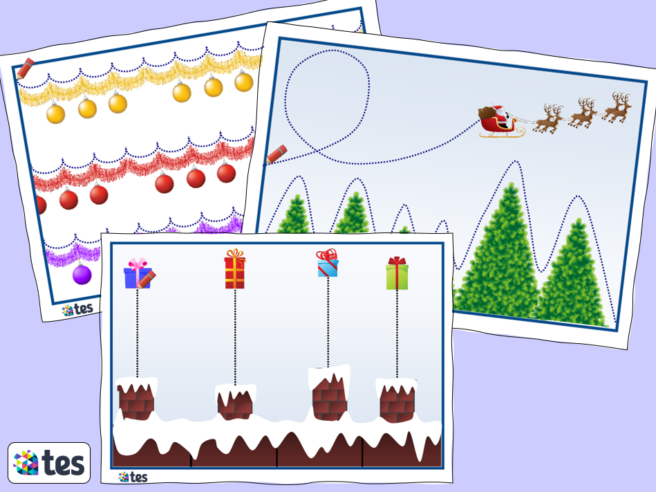 Christmas themed pencil skills activities | Teaching Resources